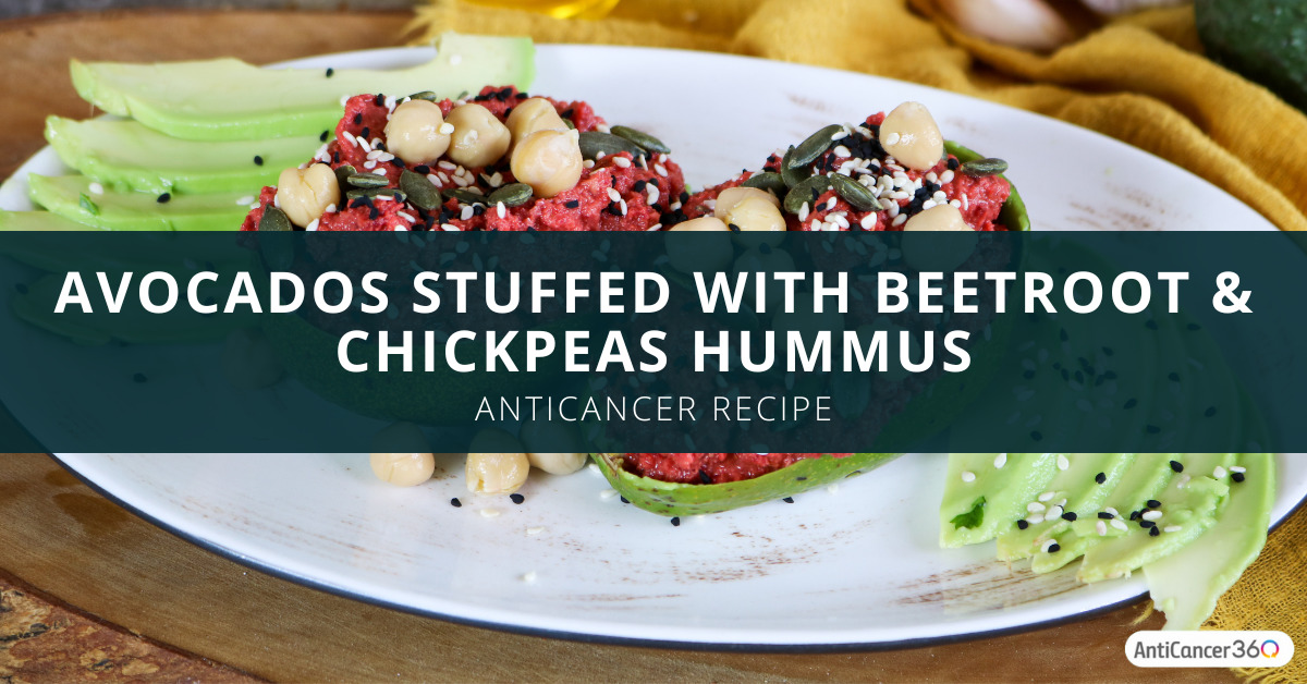 Avocados Stuffed With Beetroot & Chickpeas Hummus